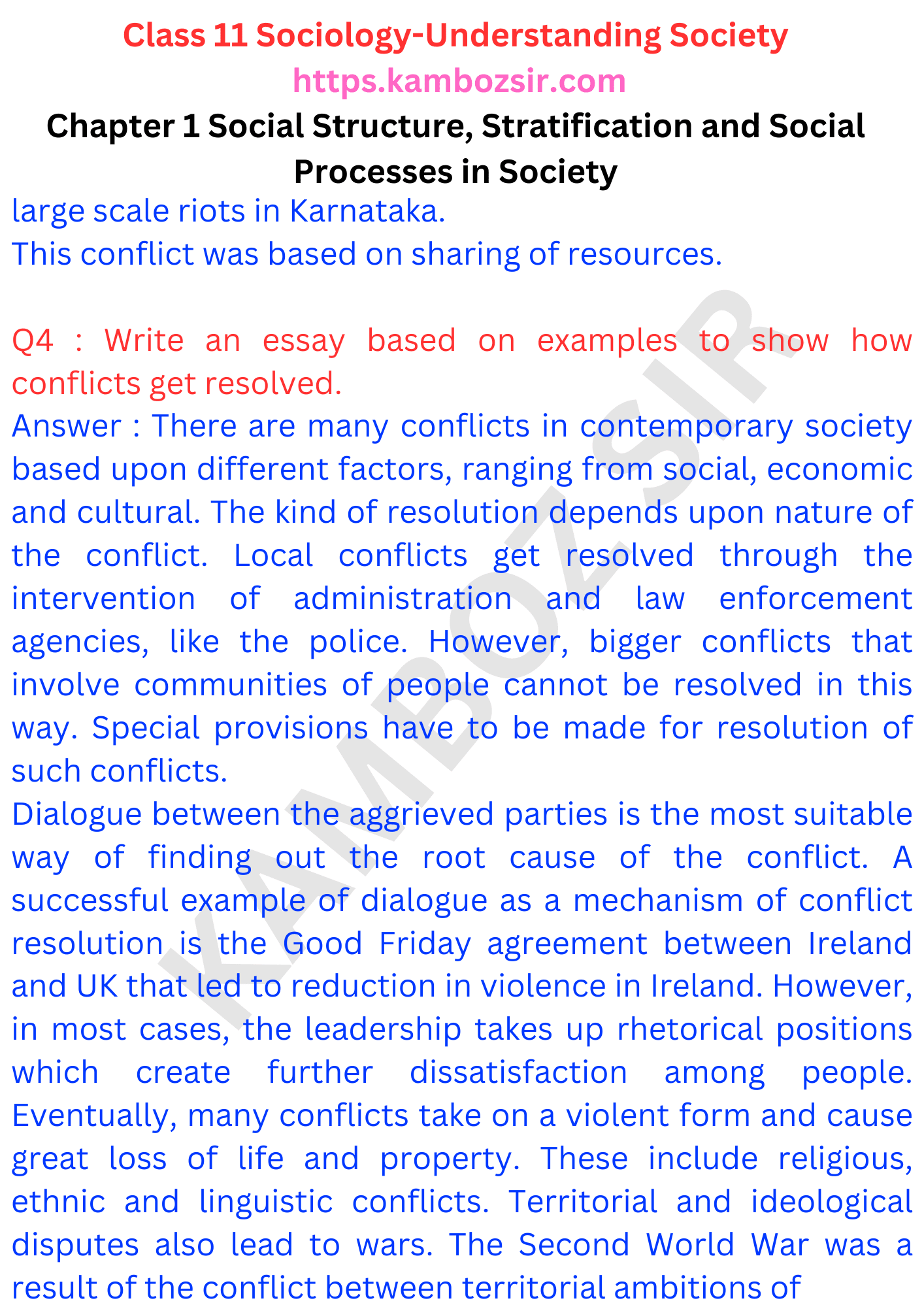 Class 11 Sociology Chapter 1 Social Structure Stratification and Social ...